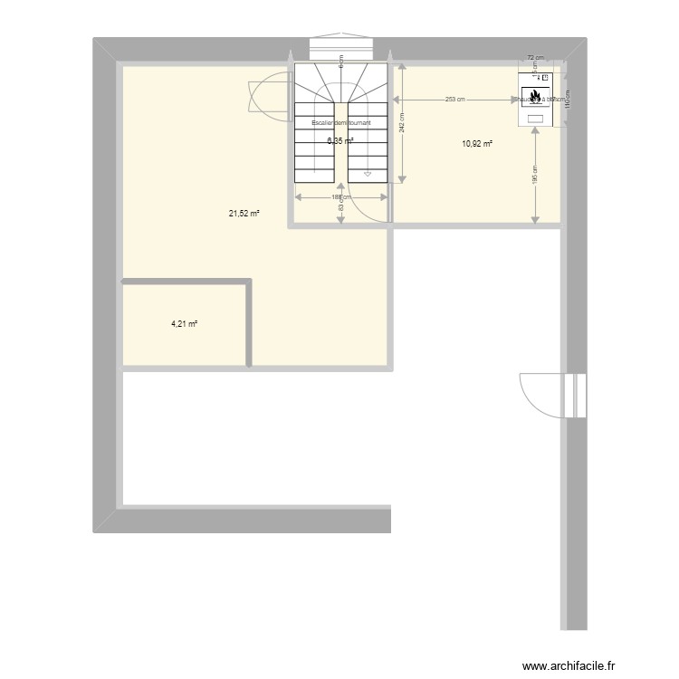 Sous sol - Plan 4 pièces 43 m2 dessiné par julie42660