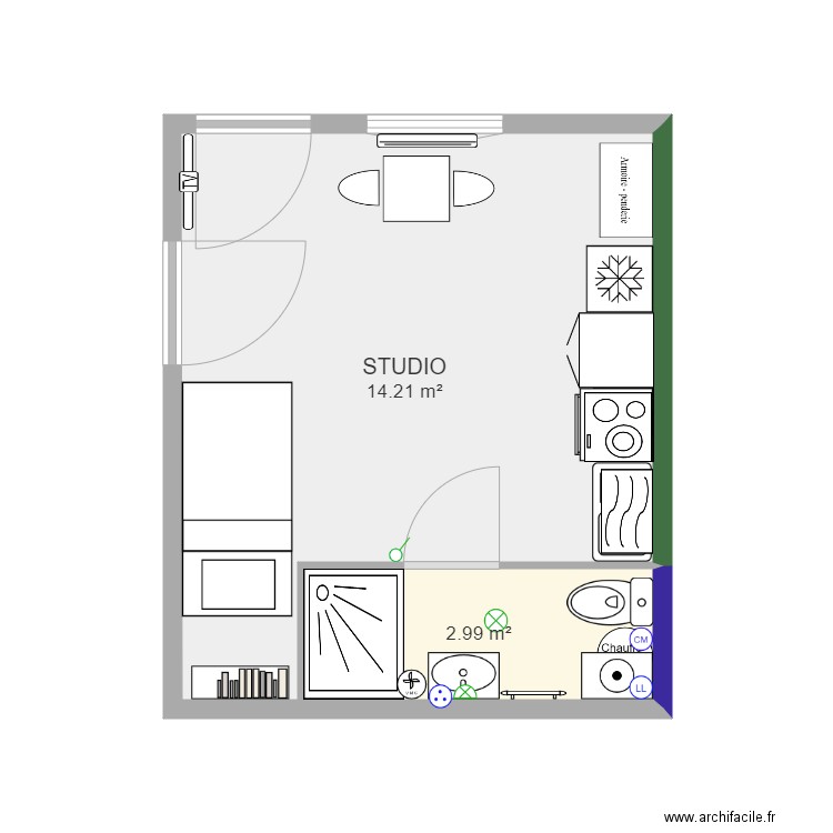 STUDIO - Plan dessiné par CHRISTOPHE DEMERSON