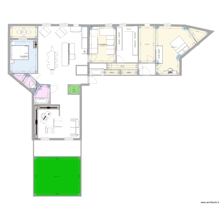 plan appart pontoise - Plan dessiné par mimipontoise33