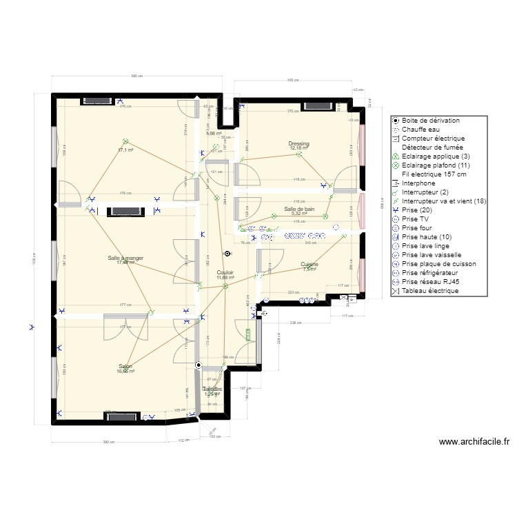 Plan – Appartement Haussmannien - Schéma électrique simple – Par ...