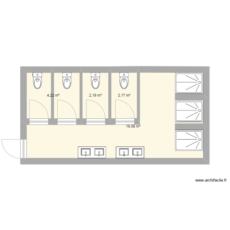 vestiaire - Plan dessiné par Miss Na