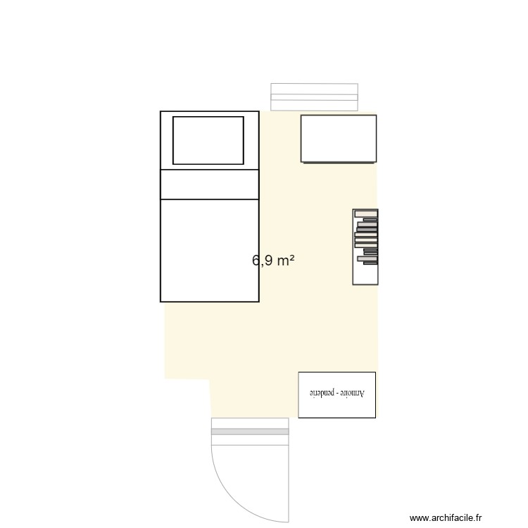 chambre Nael - Plan 1 pièce 7 m2 dessiné par aginouves