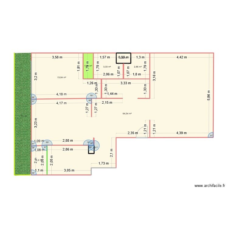 tamesna - Plan 7 pièces 80 m2 dessiné par sirajeddine79