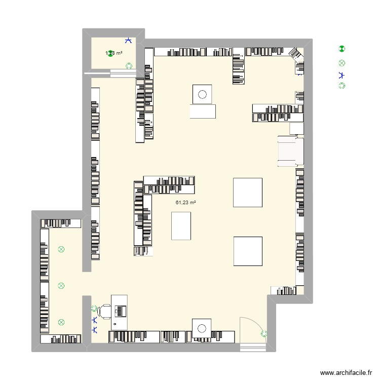 Local - Plan 2 pièces 63 m2 dessiné par Cloclo698