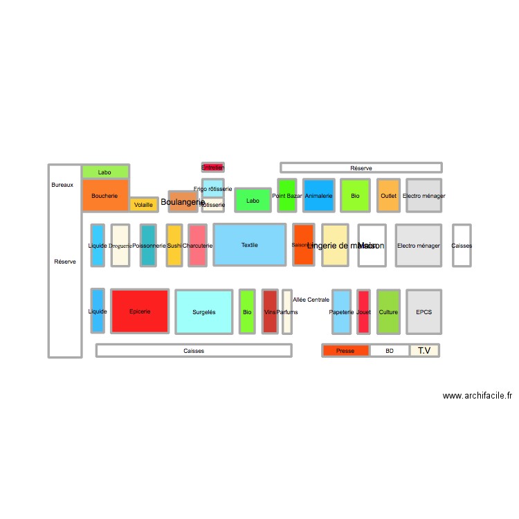 plan carrefour - Plan dessiné par Noé Marchadour