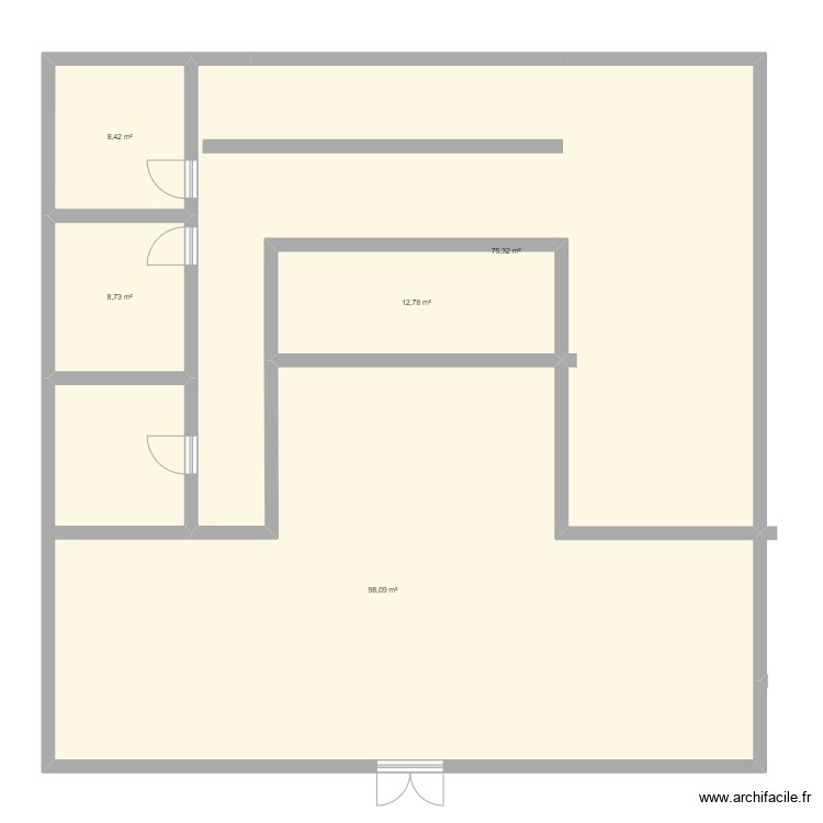 plan u - Plan 5 pièces 203 m2 dessiné par mlt1432