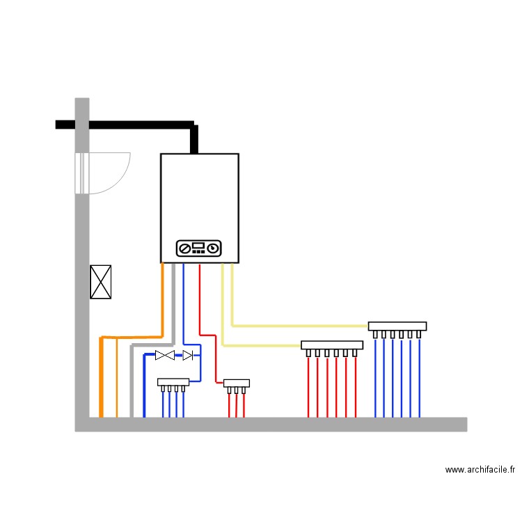 chaudière - Plan dessiné par vannes56000