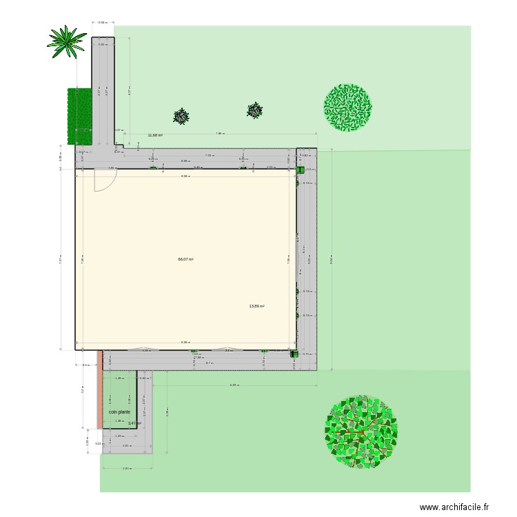 terasse - Plan 6 pièces 99 m2 dessiné par NicoB81