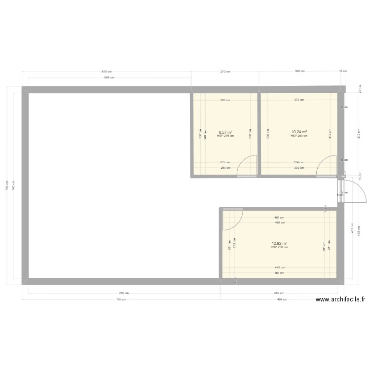 SUP INTERIM - Plan 3 pièces 32 m2 dessiné par eddycloisoneure27