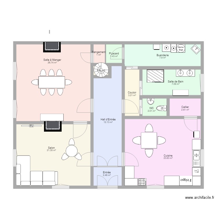 RDC maison - Plan dessiné par LucileFOMBARON