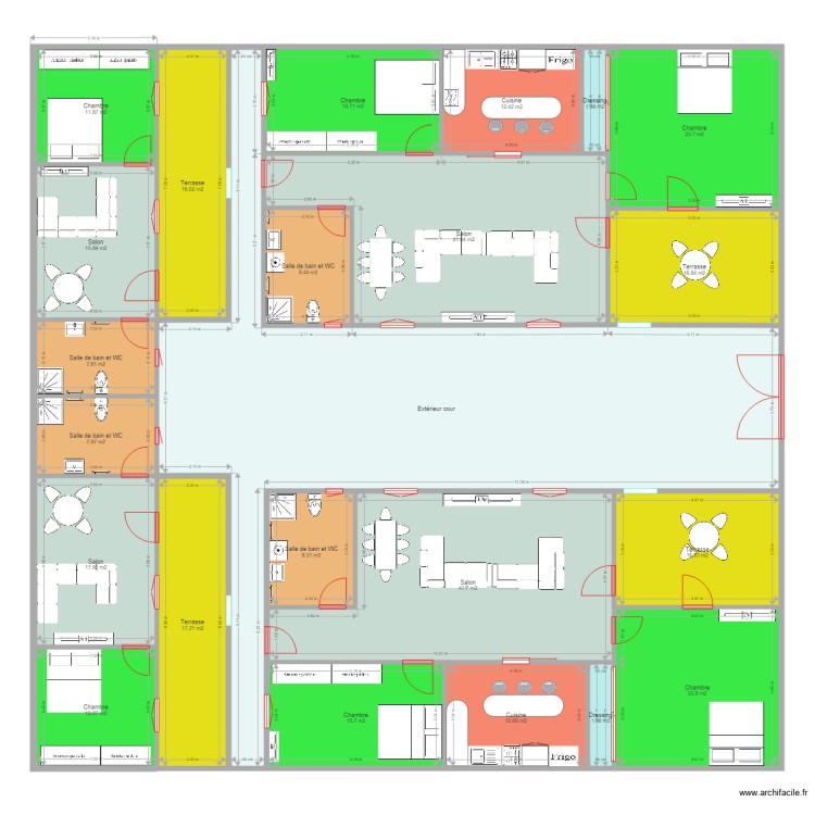 plan maison Aziz - Plan dessiné par Kasi Wah