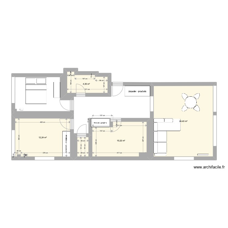 711 - Plan 5 pièces 53 m2 dessiné par SeaLine