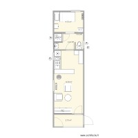 Studio 25m2 - Plan 5 pièces 24 m2 dessiné par leblanc2002