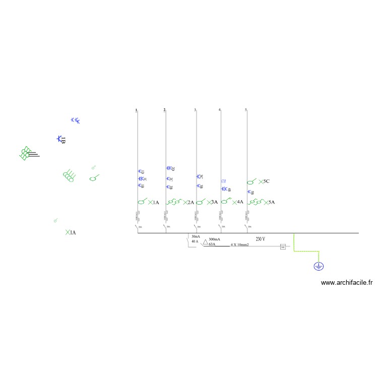 Schema unifilaire - Plan dessiné par Jeff4100