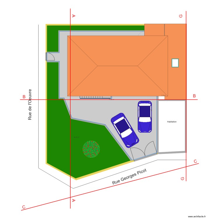 Vue en Plan projet fini - Plan dessiné par amelietantoine