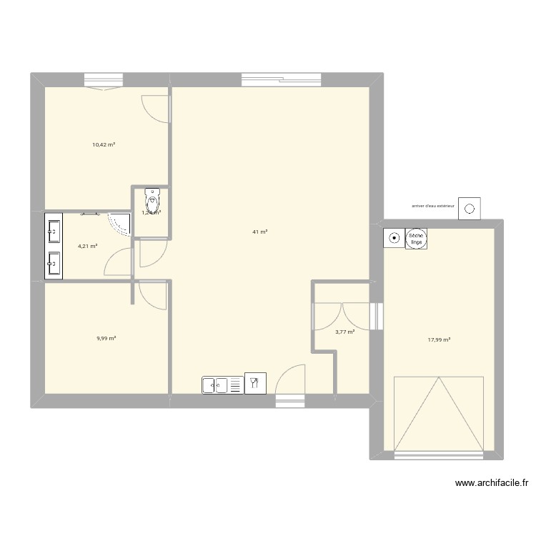 plans eau - Plan 7 pièces 89 m2 dessiné par amelorl