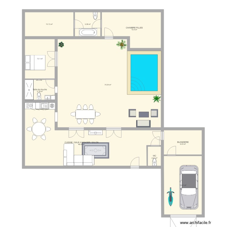 Riad - Plan dessiné par Drines