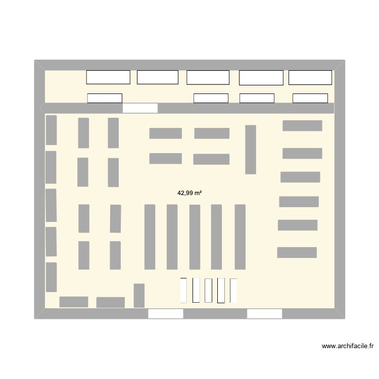 Magasins Intermarché - Plan 1 pièce 43 m2 dessiné par robinvasrd