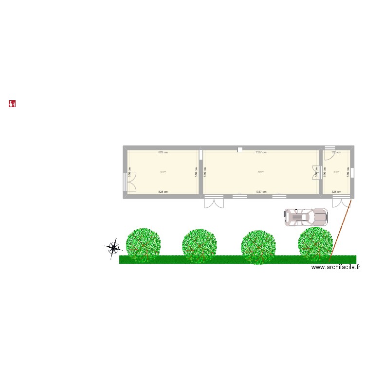 chai - Plan 3 pièces 129 m2 dessiné par jupini