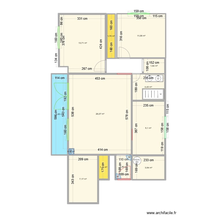 appart 2 - Plan 13 pièces 89 m2 dessiné par alexfab
