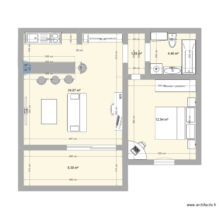 Plan – F2 PLAN 1 – Par ANAIS12222 ️ | ArchiFacile
