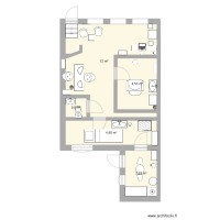 Studio 25m2 2 - Plan 5 pièces 24 m2 dessiné par leblanc2002