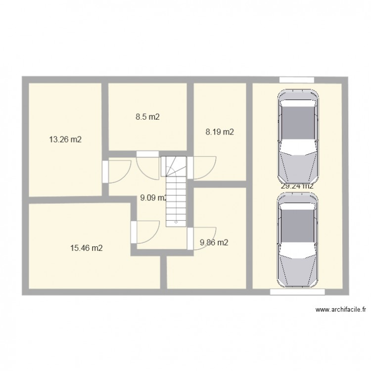 facade 13m ETAGE 1 - Plan dessiné par marydjimmy77