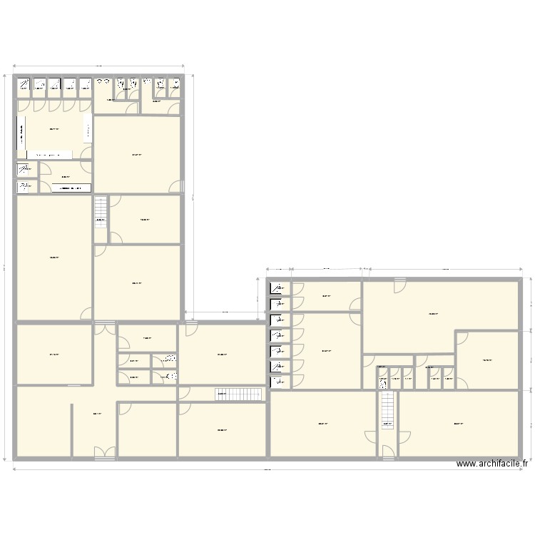 Nouveau bâtiment administratif - Plan 50 pièces 519 m2 dessiné par ...