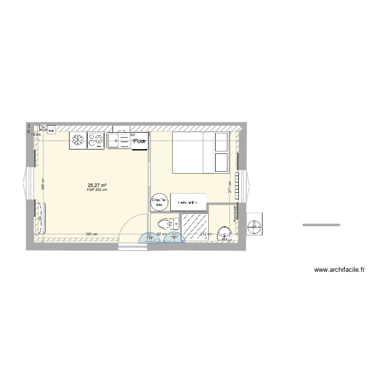 Plan – T1 Bis base 2 – Par Brunosky ️ | ArchiFacile