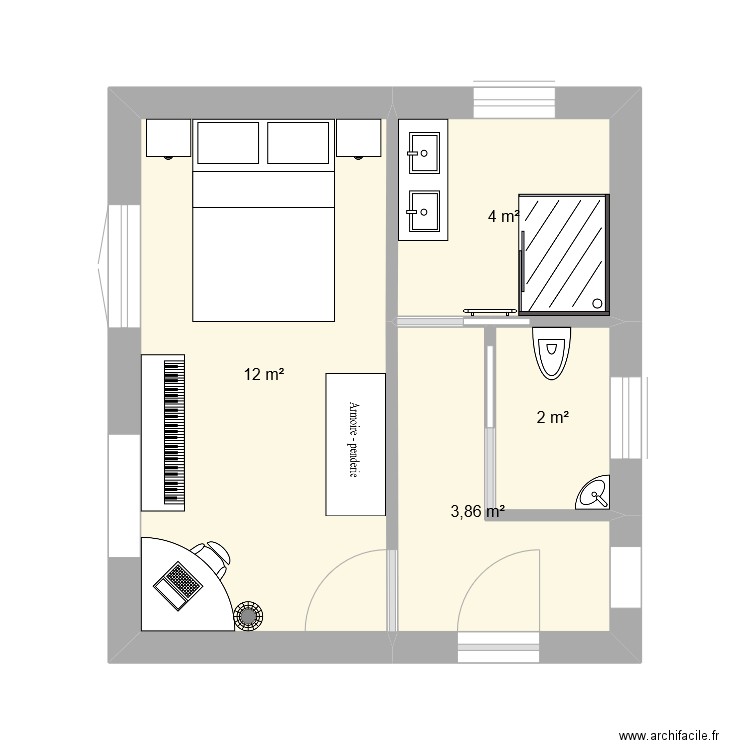 studio - Plan dessiné par Raphaël DSC