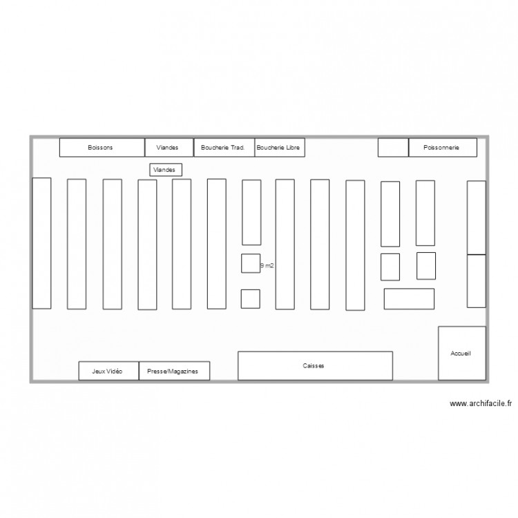 Plan de masse carrefour - Plan dessiné par ebouu