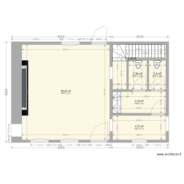 SALON CHEMINEE - Plan dessiné par aahamot