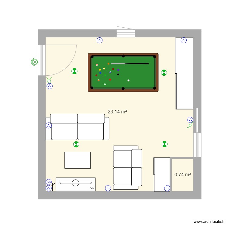 salle de jeux - Plan dessiné par nazca7