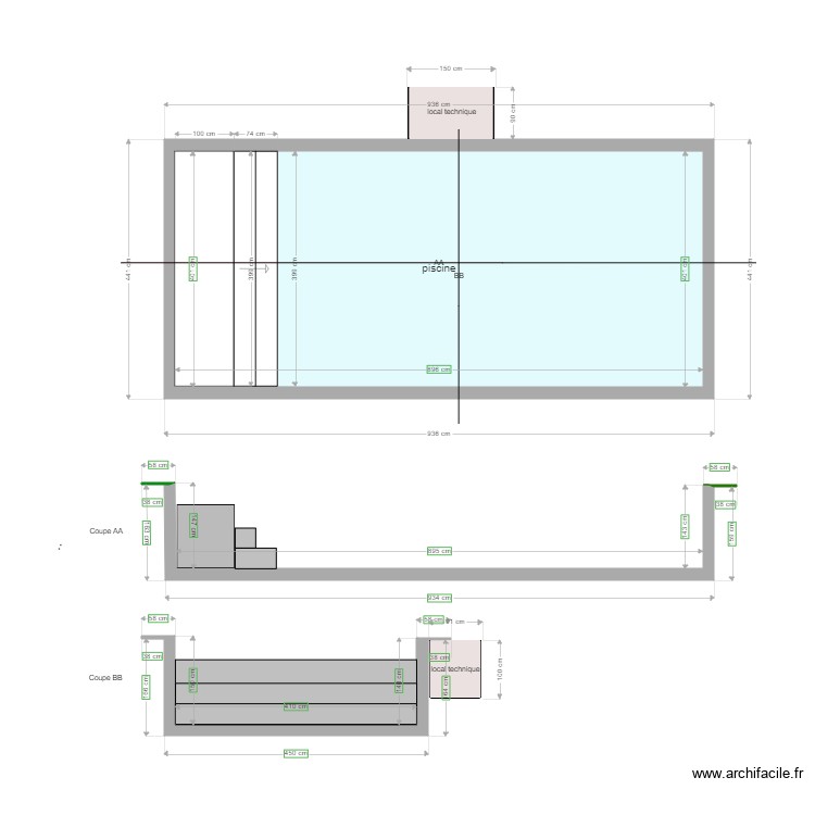 Plan – Plan en coupe piscine2 manu2 – Par lausainjo ️ | ArchiFacile
