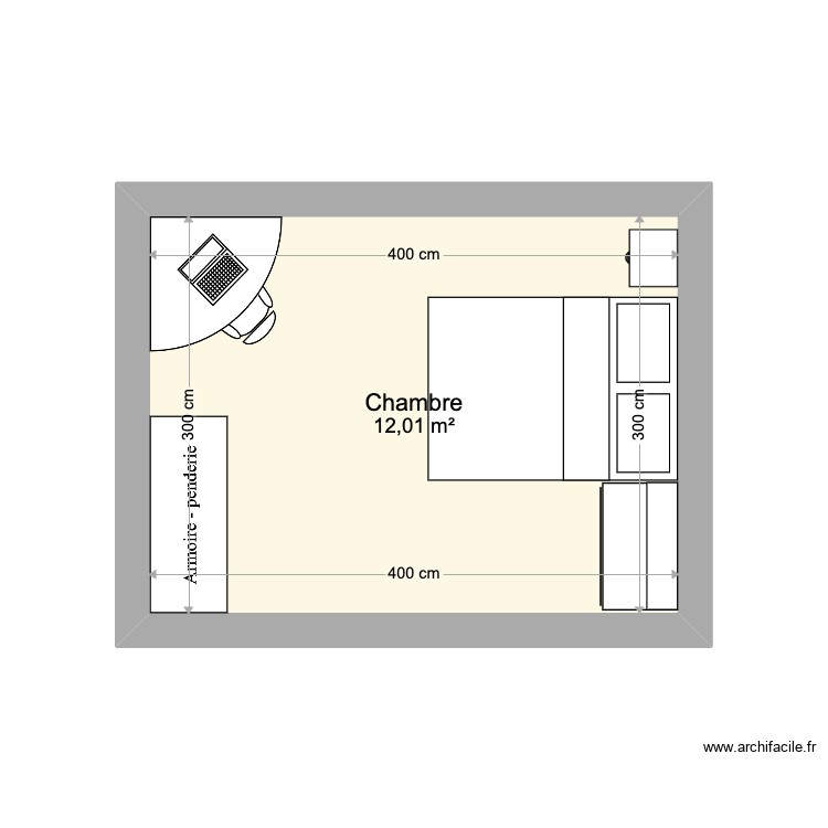 chambre - Plan dessiné par AP971