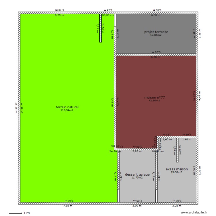 Plan – plan de masse parcelle n° 77 – Par fich ️ | ArchiFacile
