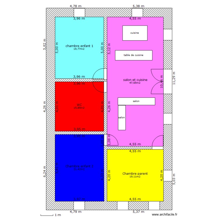 dimension ferme - Plan dessiné par pagnolon
