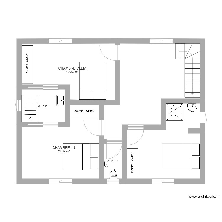 BASTIDE ETAGE 1 - Plan dessiné par virginiebodson