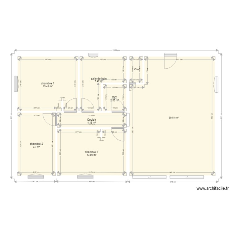 Plan – plan maison mur hachures – Par maurenas ️ | ArchiFacile
