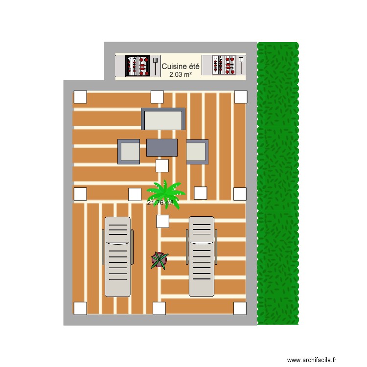 AMENAGEMENT TERRASSE - Plan dessiné par RF56