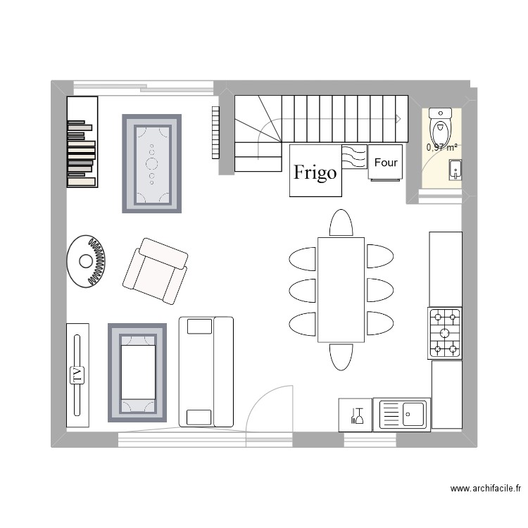 RDC etel - Plan 1 pièce 1 m2 dessiné par sandrou27
