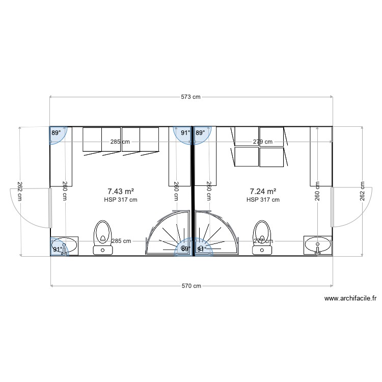Vestiaire personnel - Plan dessiné par MARMITE33