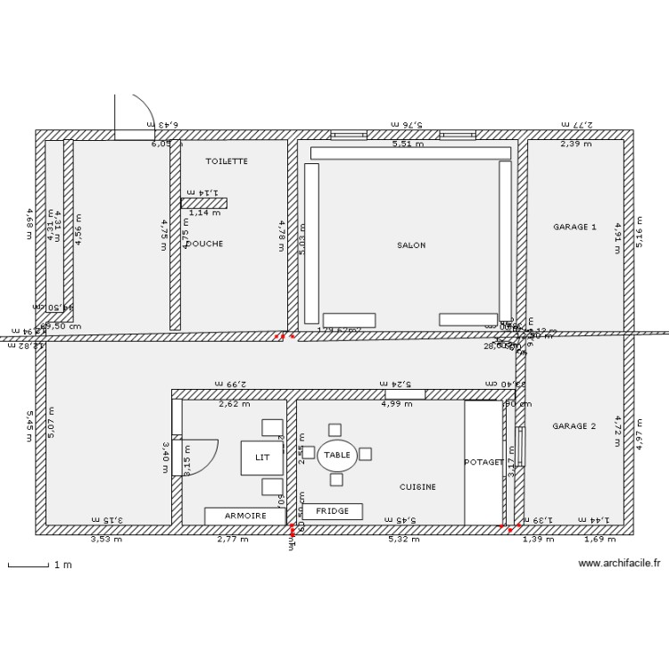 Maison 150 m/ 100 m - Plan dessiné par Touria82