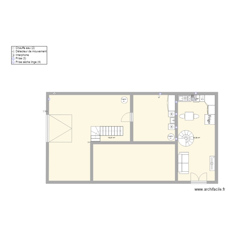 sous sol 2 piece - Plan dessiné par lolotenda