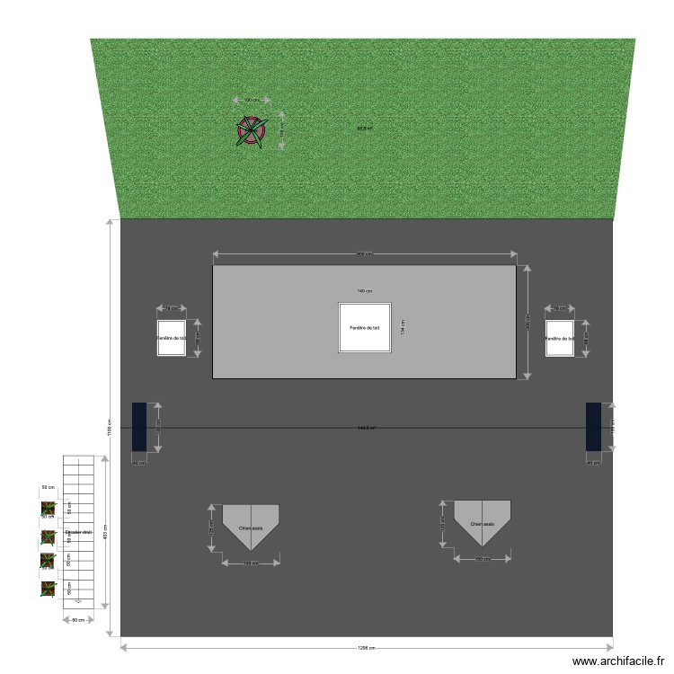 Toit Lancieux surplomb - Plan dessiné par TDUPEYRON
