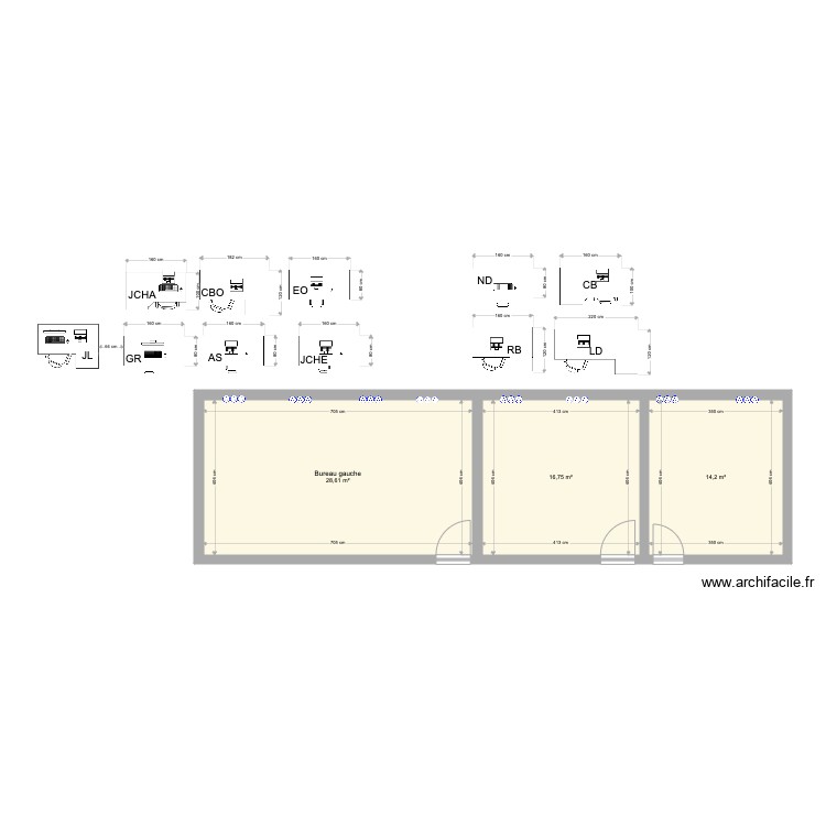 Plan – Bureaux haut nouveau local – Par JmjBelice ️ | ArchiFacile