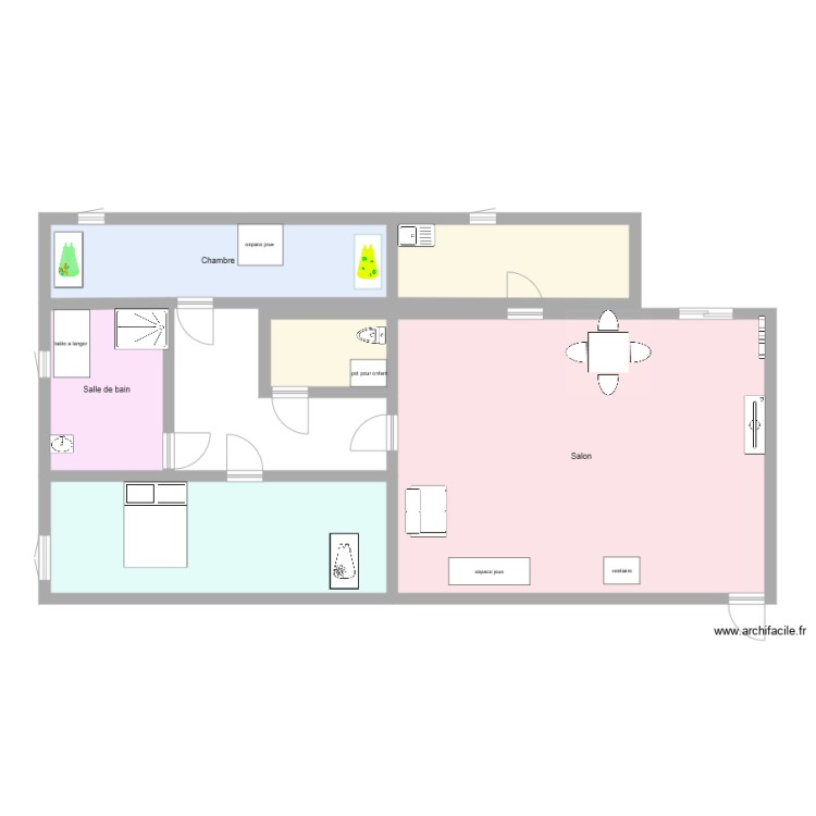 Mon logement - Plan dessiné par lonette