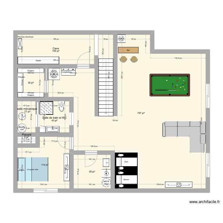 Plan – Sous-sol 2 – Par vavapelletier ️ | ArchiFacile