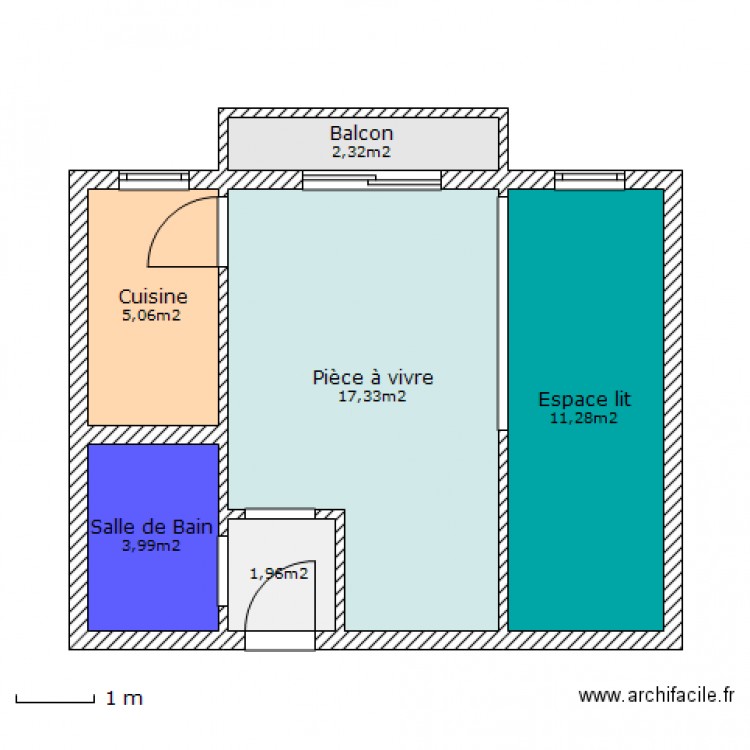 Plan – T1 bis – Par sehanne ️ | ArchiFacile