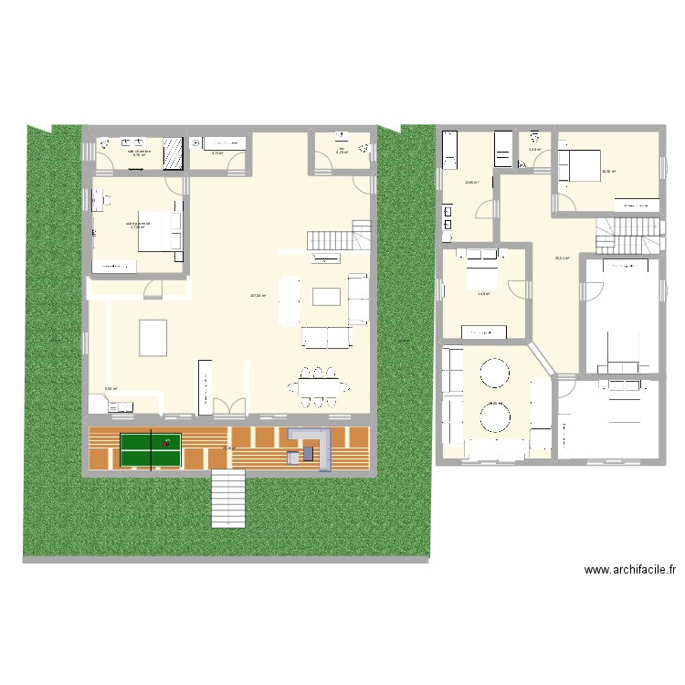 lila - Plan 13 pièces 265 m2 dessiné par blk67